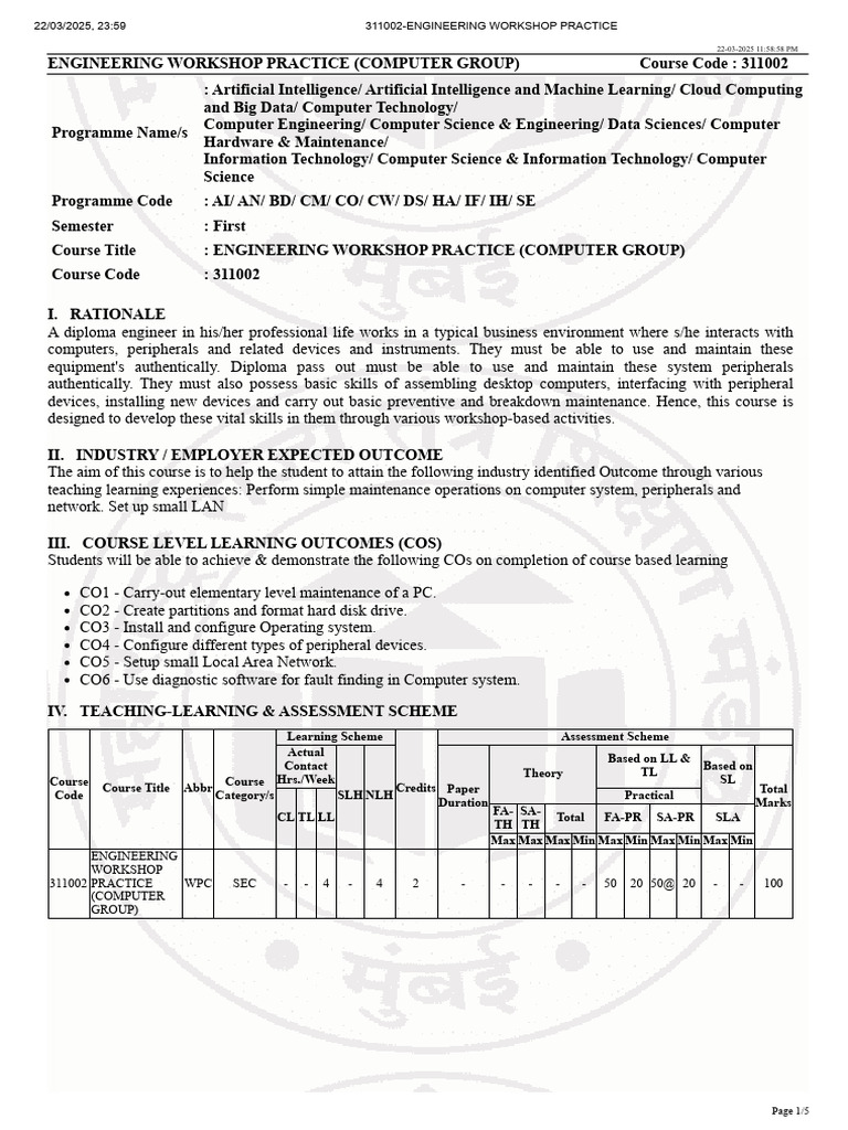 311002-Engineering Workshop Practice | PDF | Personal Computers | Network Switch