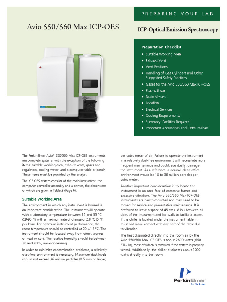 Avio 550/560 Max ICP-OES Setup Guide | PDF | Gases | Argon
