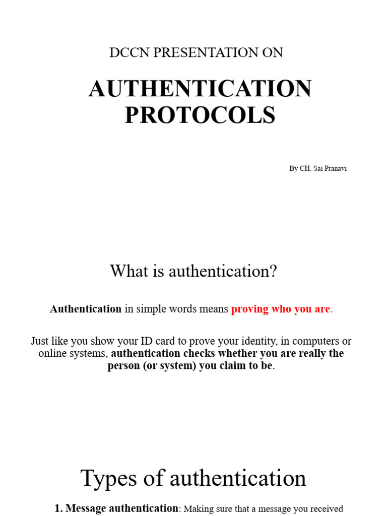 AUTHENTICATION PROTOCOLS | PDF | Password | Military Communications