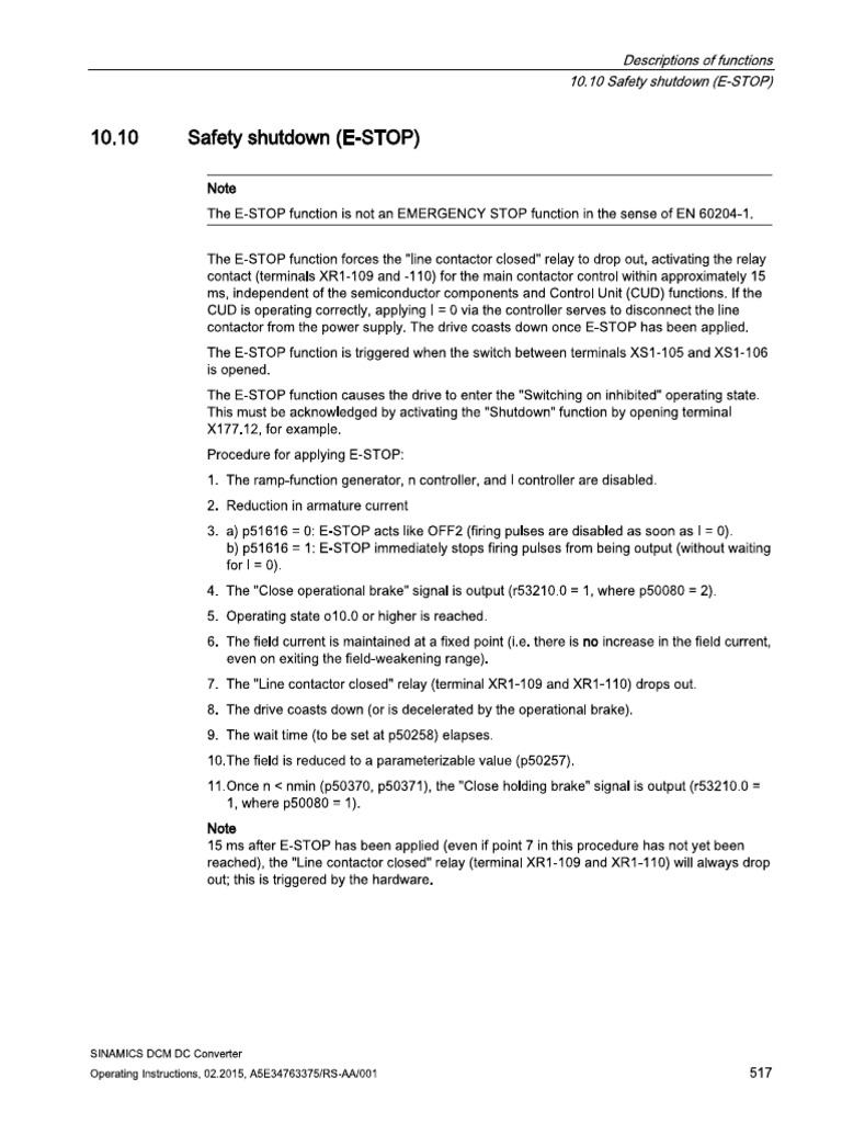 Safety Shutdown (E-Stop) | PDF