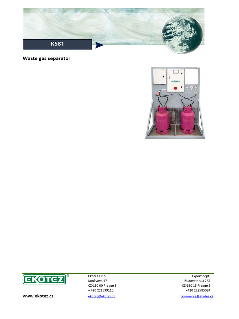 K581 Waste Gas Separator Overview | PDF | Gases | Transparent Materials