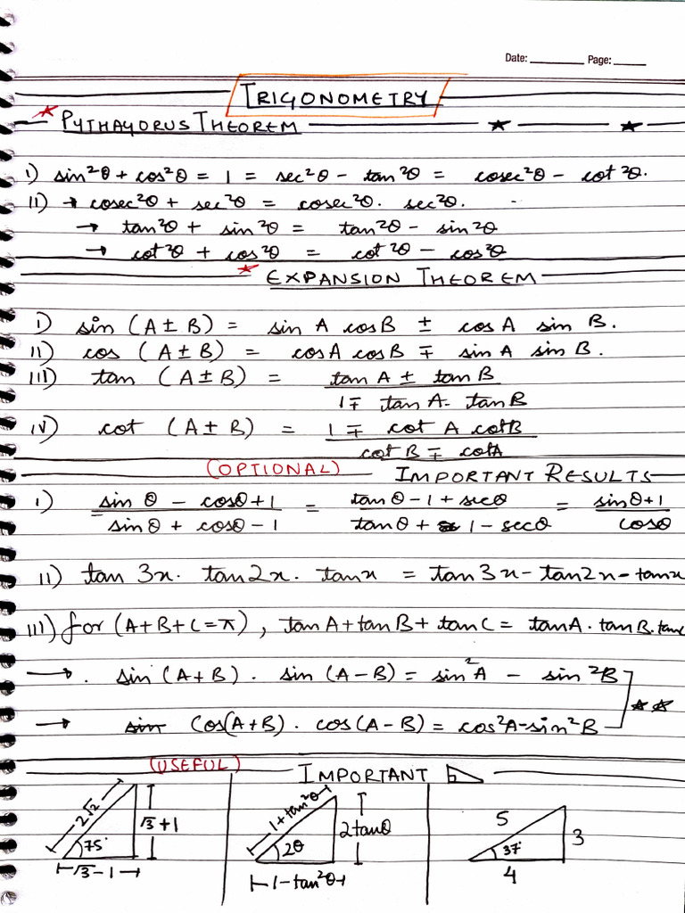 Trigo Formulae | PDF