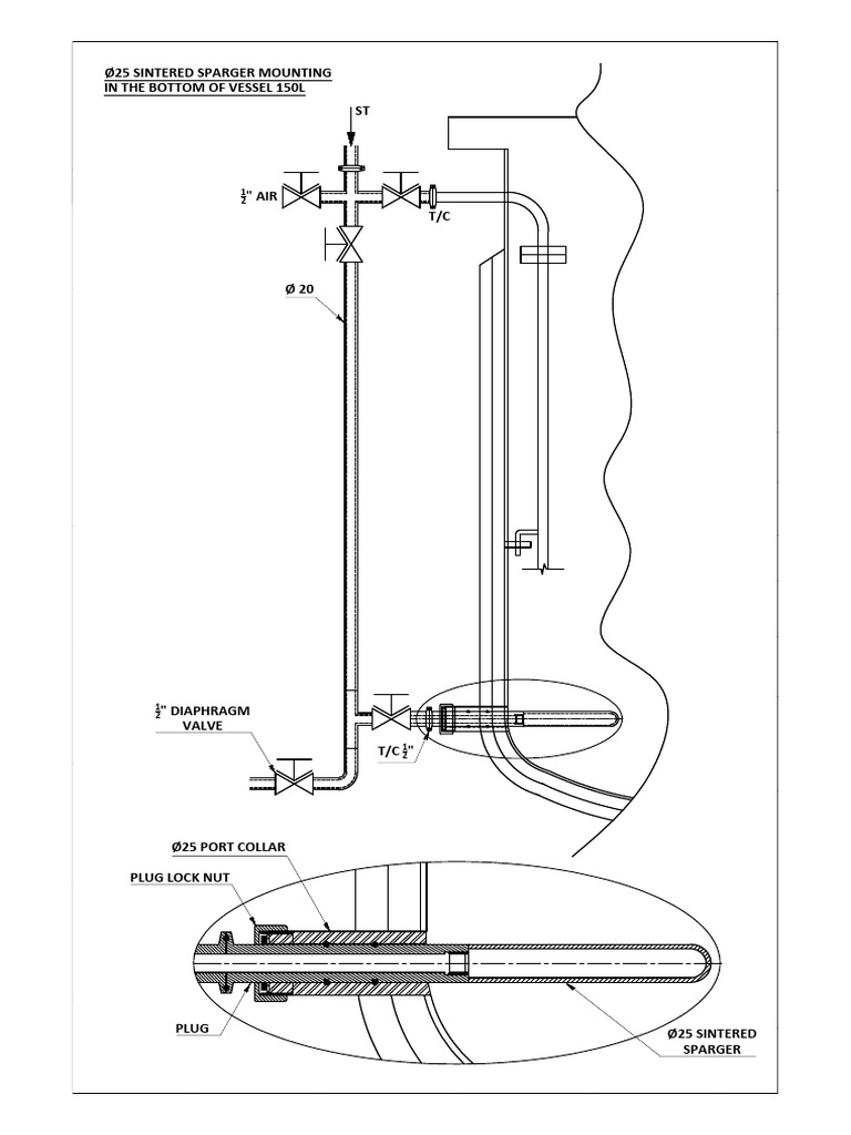 Ø25 Sintered Sparger Installation Guide | PDF