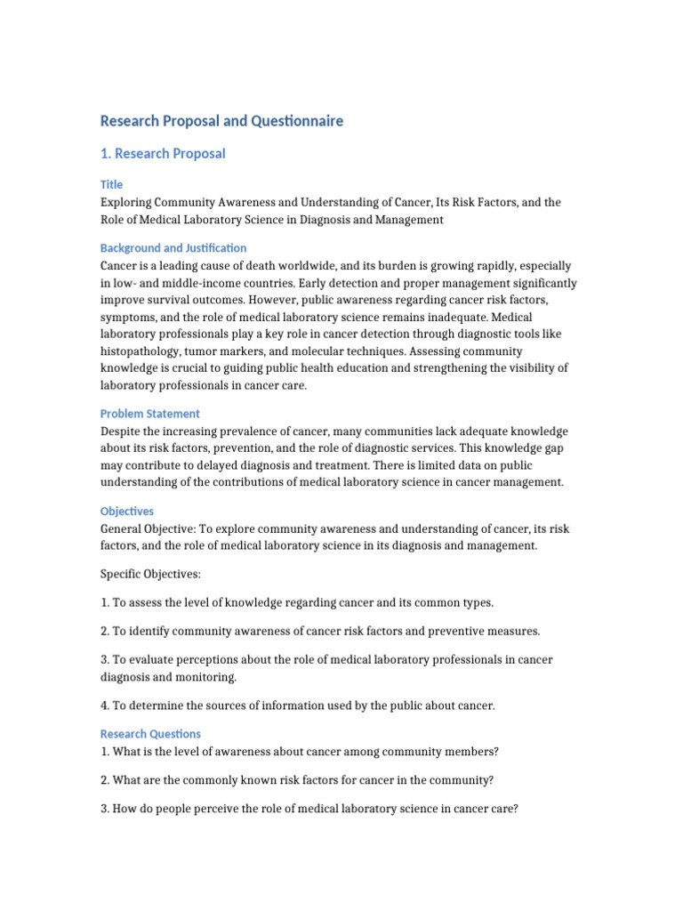 Community Awareness of Cancer Risks | PDF | Cancer | Medical Diagnosis