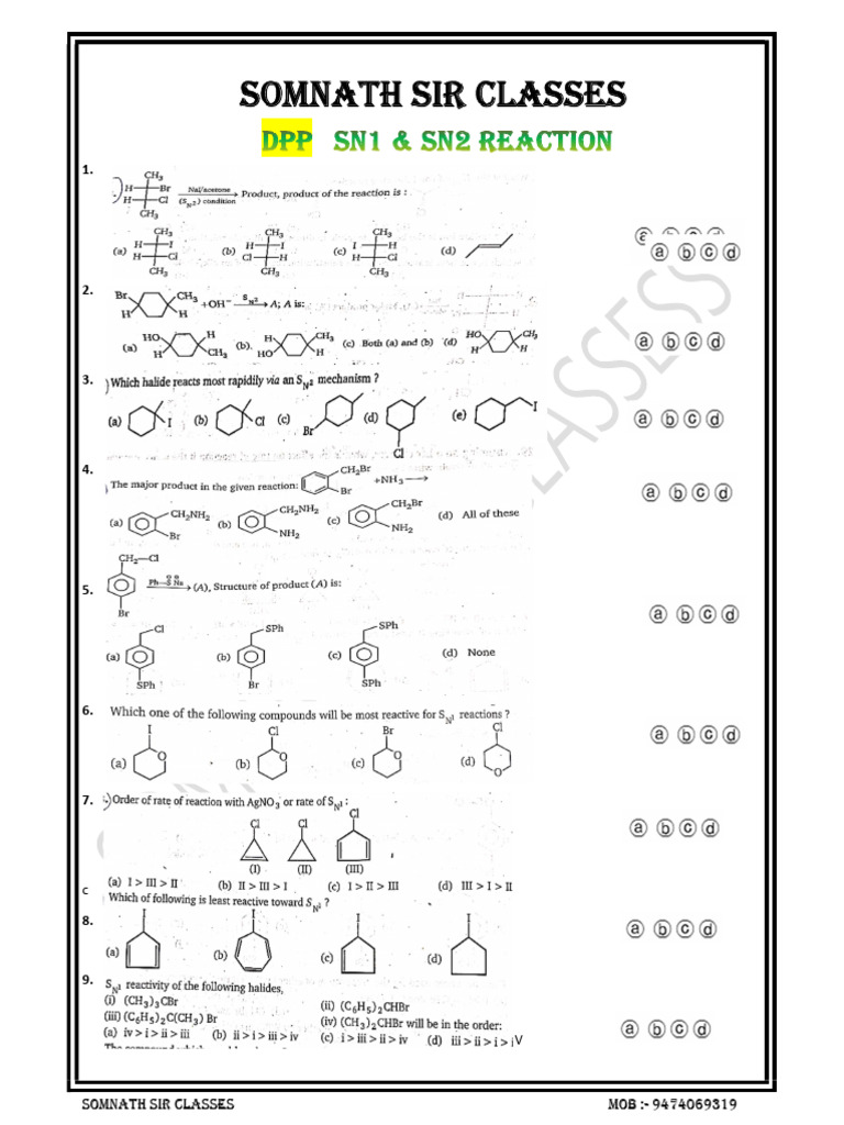 Sn1 & Sn2 Reaction 26 05 2025-1 | PDF