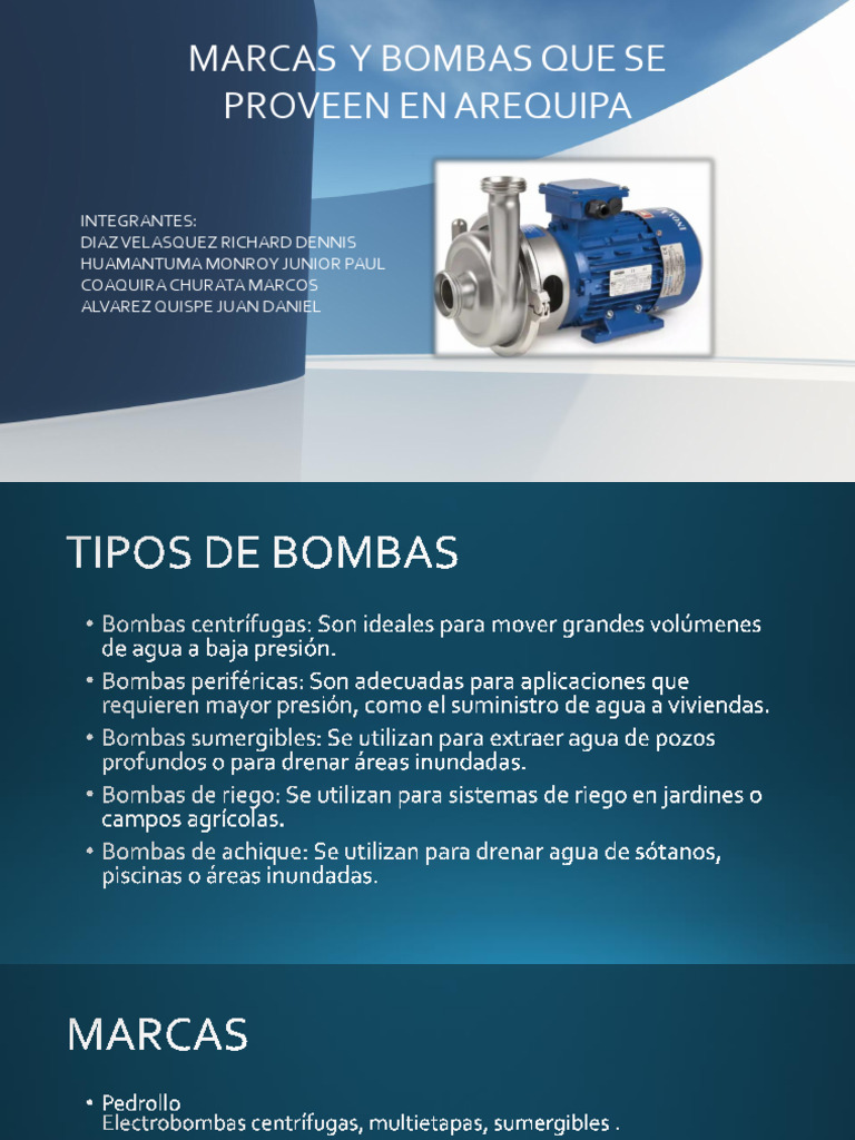 Marcas de Bombas en Arequipa | PDF