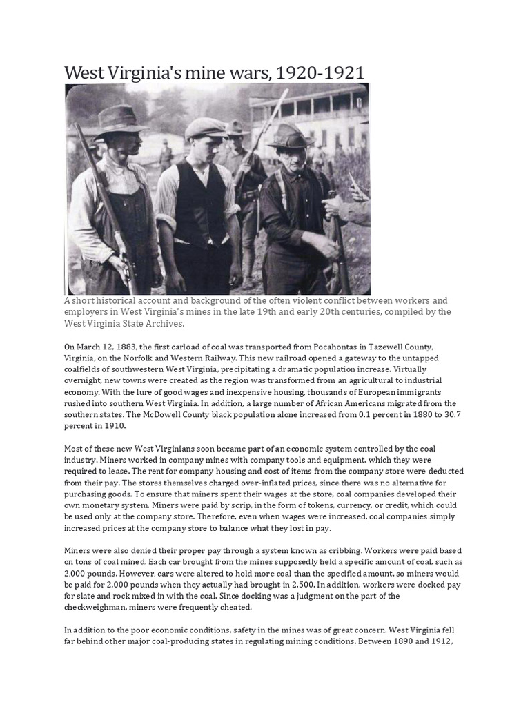 West Virginia's Mine Wars, 1920-1921 | PDF