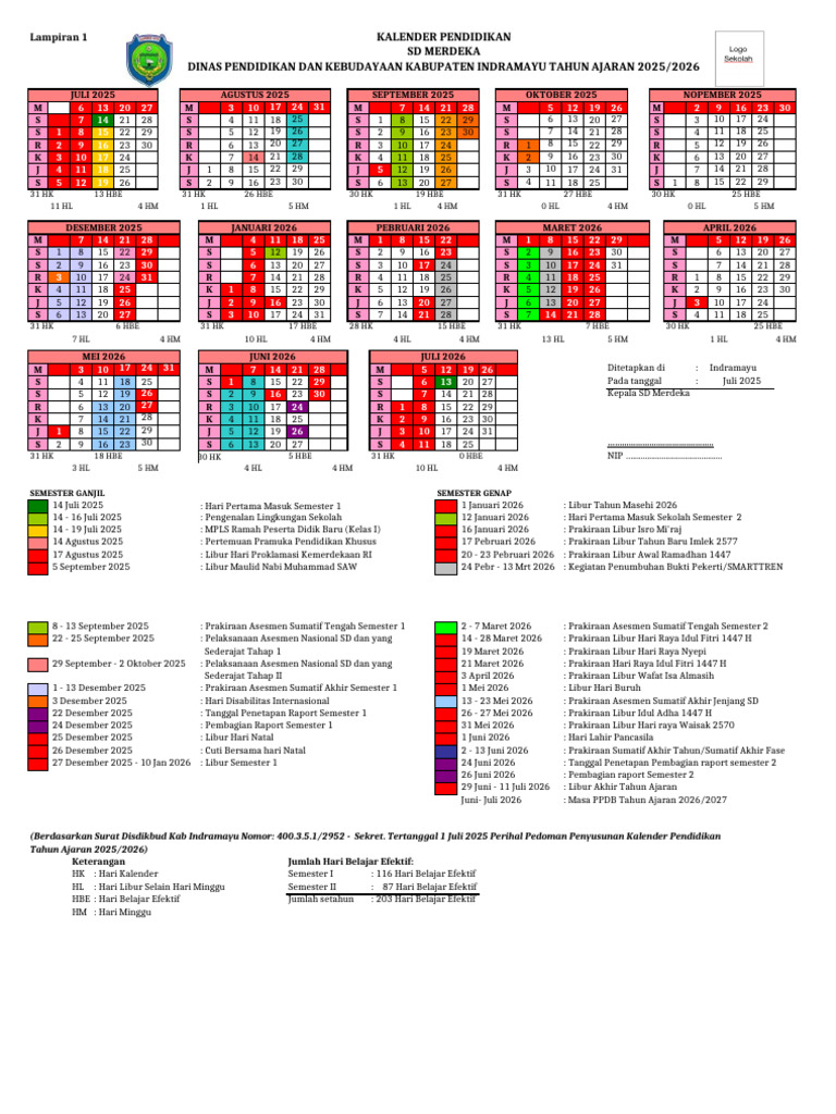Revisi - 11 Lampiran 1 Kalender Pendidikan - 2 2025 | PDF