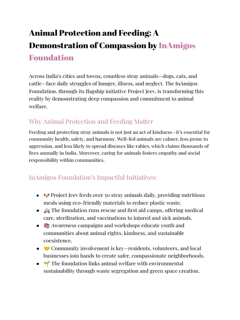 InAmigos Foundation: Project Jeev Impact | PDF