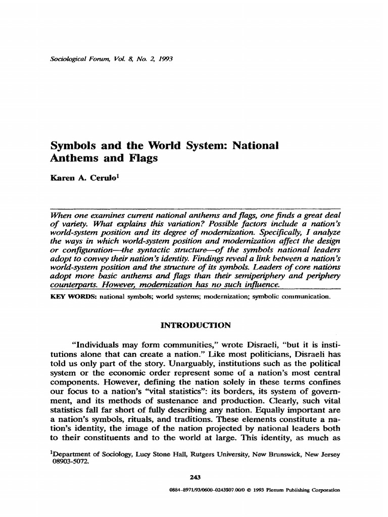 Symbols of The Word System - National Anthems and Flags | PDF | World ...