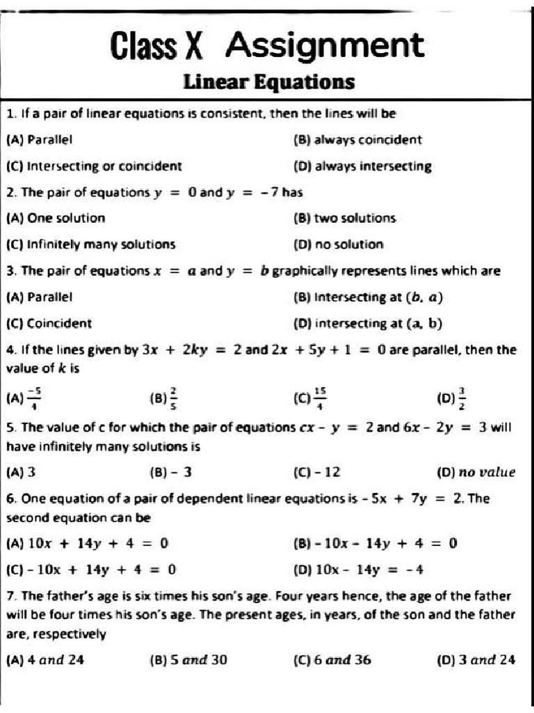 Class 10th MATHS Assignment 2025-2026 PDF | PDF
