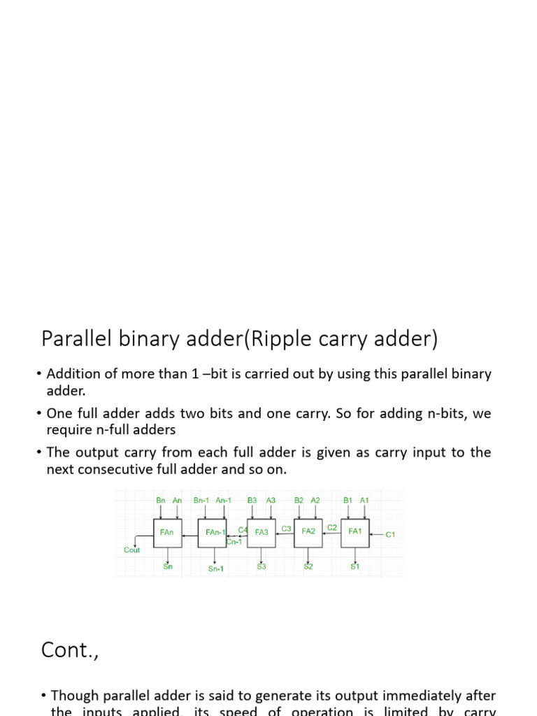 02-Parallel Adder and Carry Look Ahead Adder | PDF