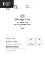 QCAA Methods IA2 Sample Exam 2019 | PDF | Mathematics | Logarithm
