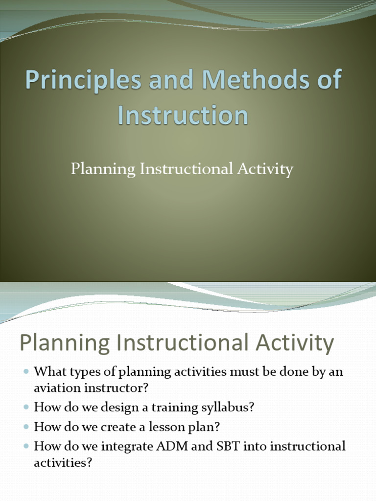 4 PMI Planning Instructional Activity | PDF | Lesson Plan | Flight ...