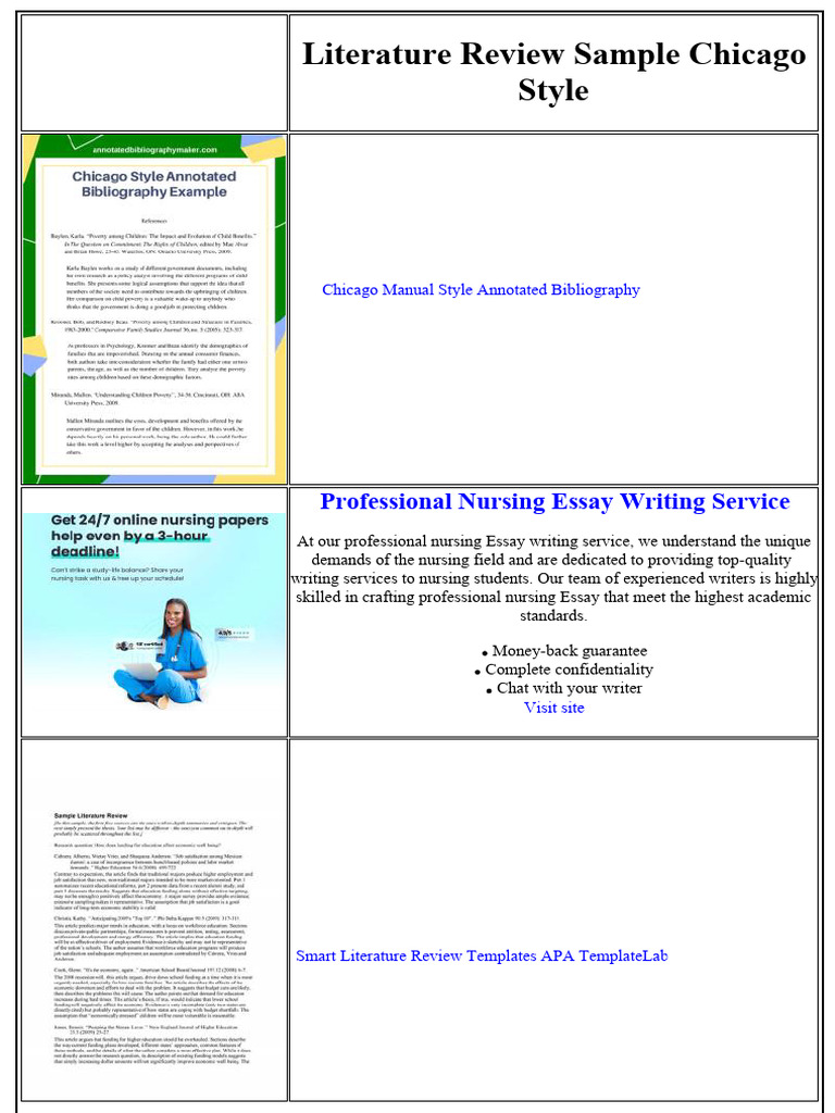 Literature Review Sample Chicago Style | PDF | Citation | Note (Typography)