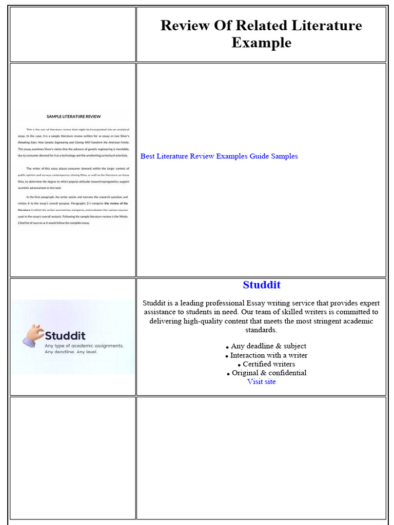 Review of Related Literature Example | PDF | Essays | Thesis