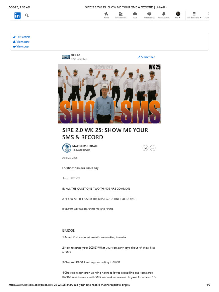 25.Wk 25 - Sire 2.0 Show Me Your Sms & Record - Linkedin | PDF