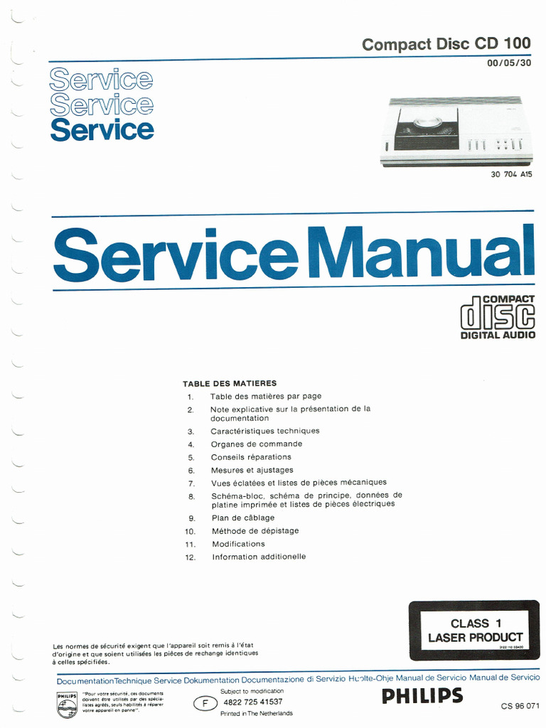 Philips CD100 Manuel1 | PDF