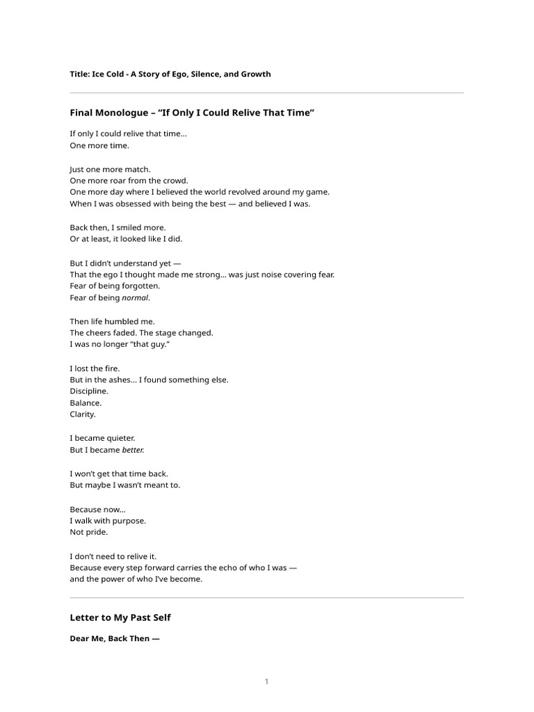 Ice Cold Speech | PDF