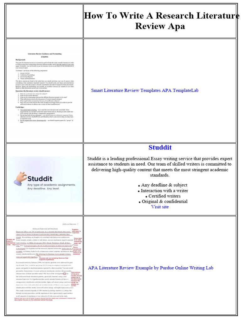 How to Write a Research Literature Review Apa | PDF | Apa Style | Essays