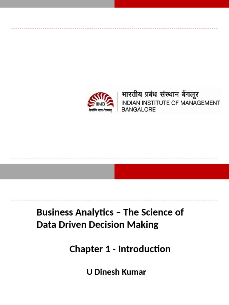 1 Ok Chapter 1 Introduction To Business Analytics | PDF | Analytics | Predictive Analytics