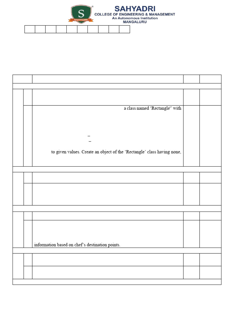 OOP WITH JAVA-Model Question Paper 1 | PDF | Java (Programming Language) | Area