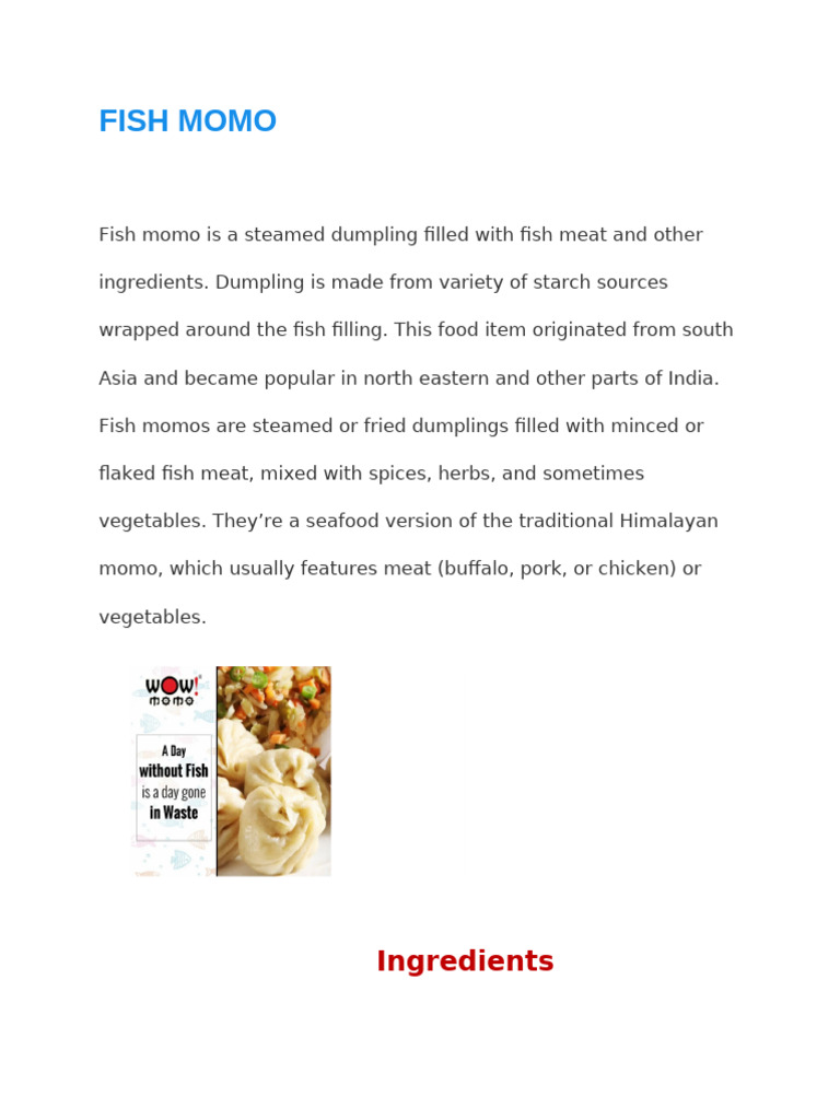 Fish Momo Recipe and Preparation Guide | PDF | Dumpling | Foods