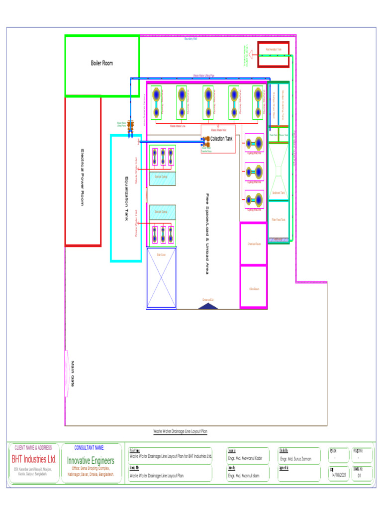 Waste Water Drainage Plan for BHT Industries | PDF | Water Treatment ...