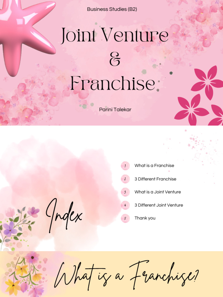 Franchises and Joint Ventures Explained | PDF | Franchising