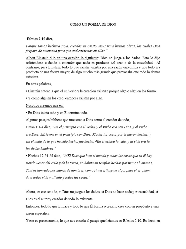 La Vida como Poema de Dios | PDF | Cristo (título) | Dios