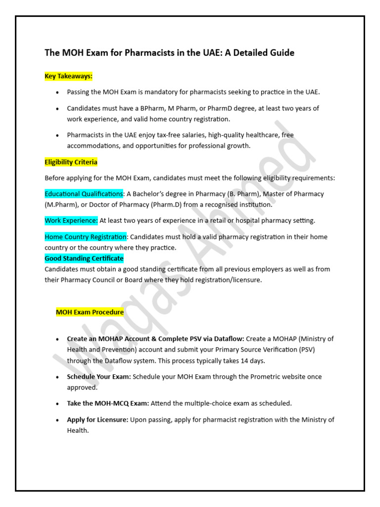 ? Pharmacists — Your Complete Roadmap for Moh, Dha | PDF | Pharmacist ...