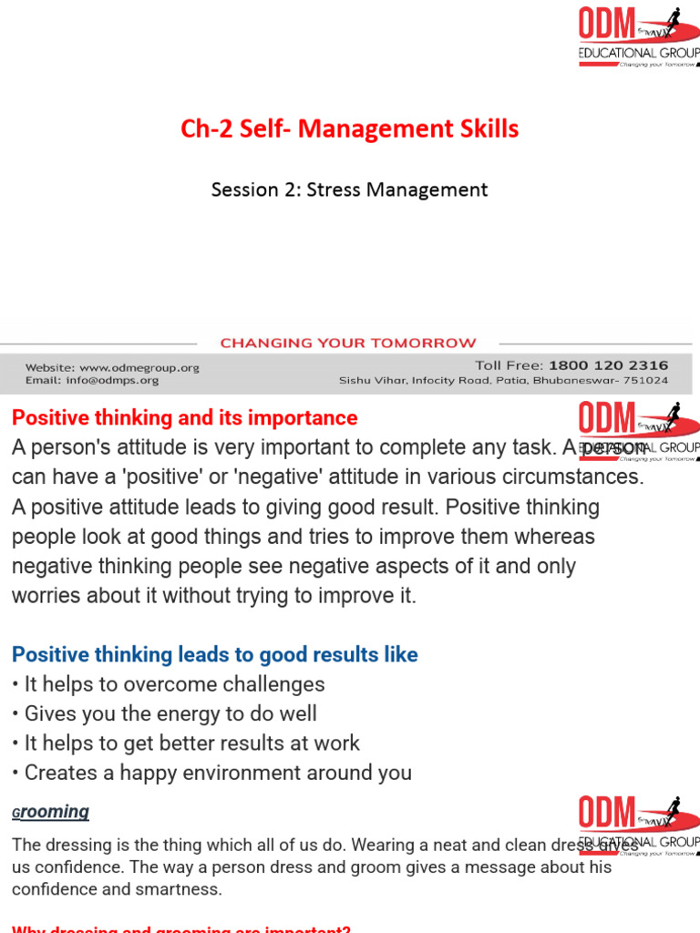 Session 2 Self - Management Skills | PDF