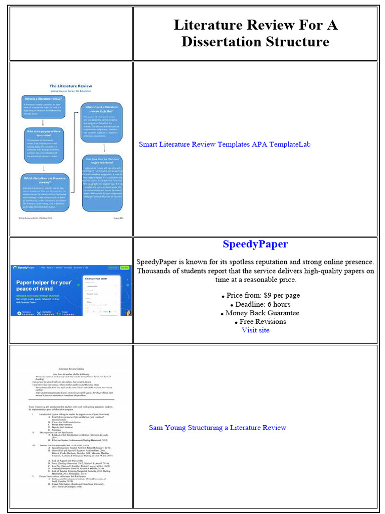 Literature Review For A Dissertation Structure | PDF | Thesis | Essays