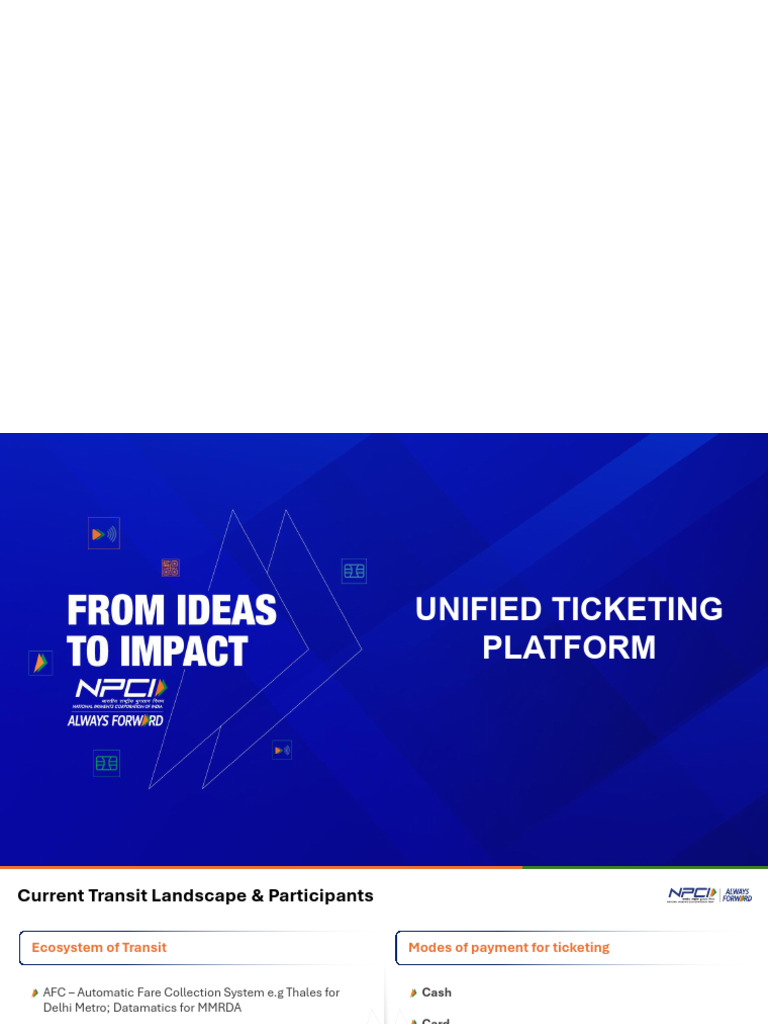 Unified Ticketing Platform Overview | PDF | Public Transport ...