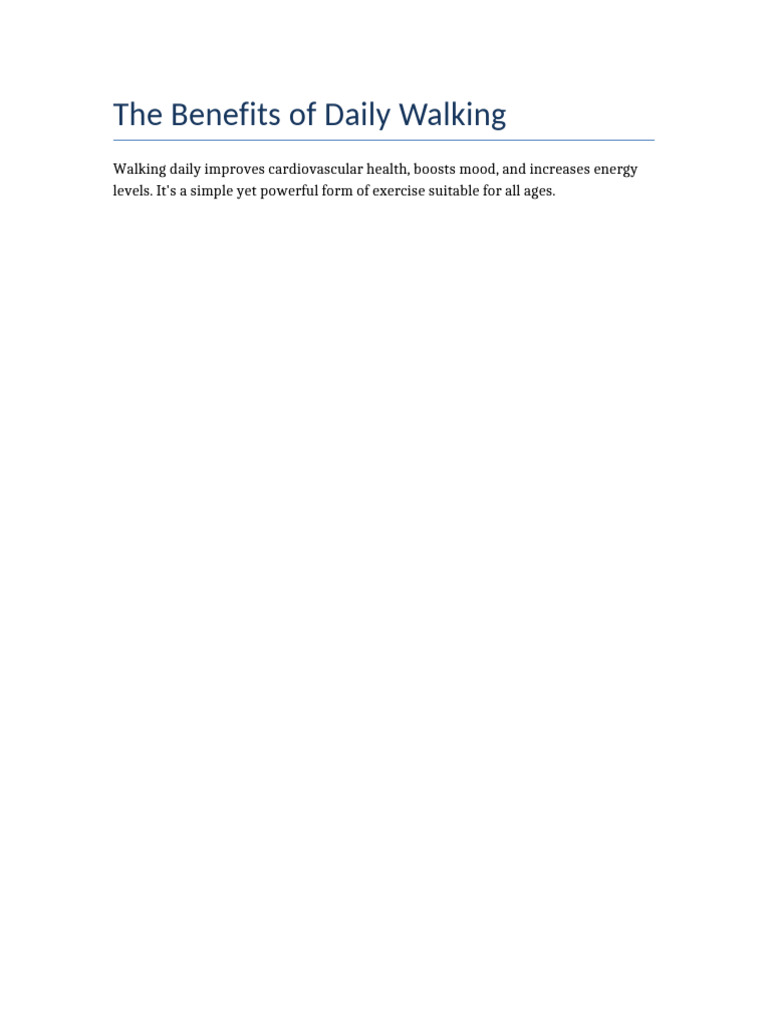 Daily Walking Benefits | PDF