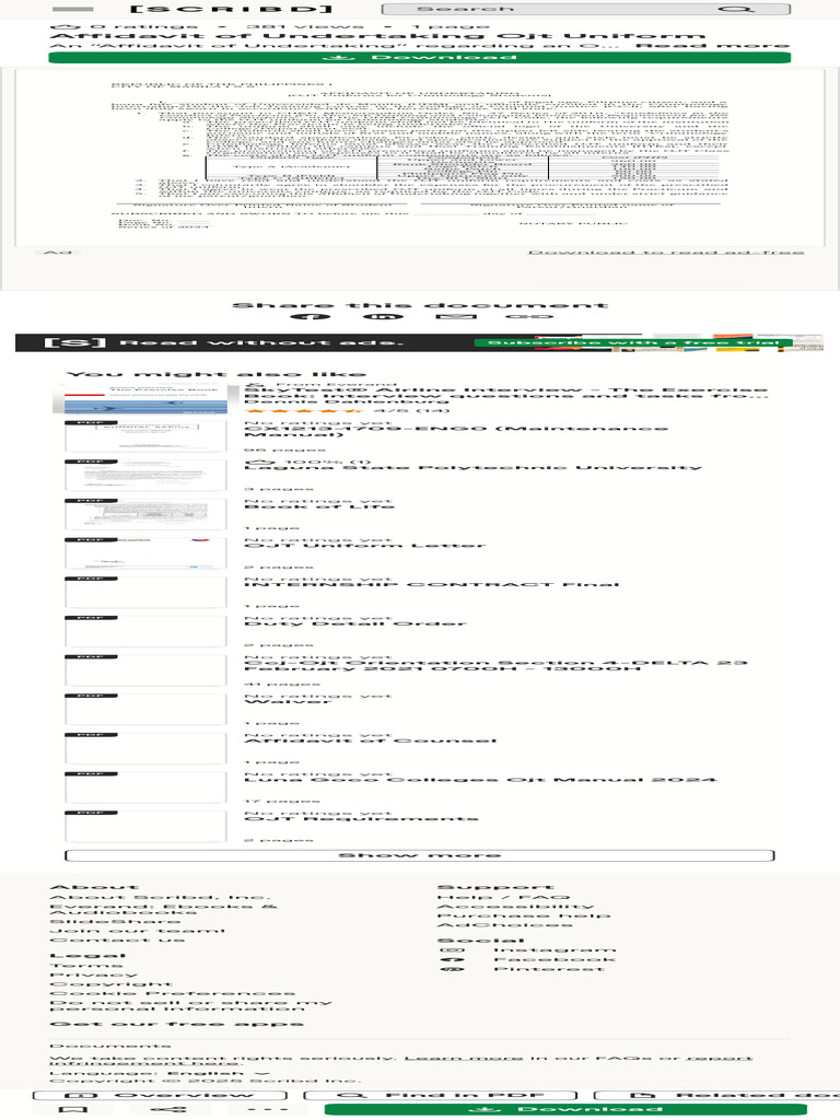 Affidavit of Undertaking Ojt Uniform PDF Justice Crime & Violence | PDF | Scribd | Justice