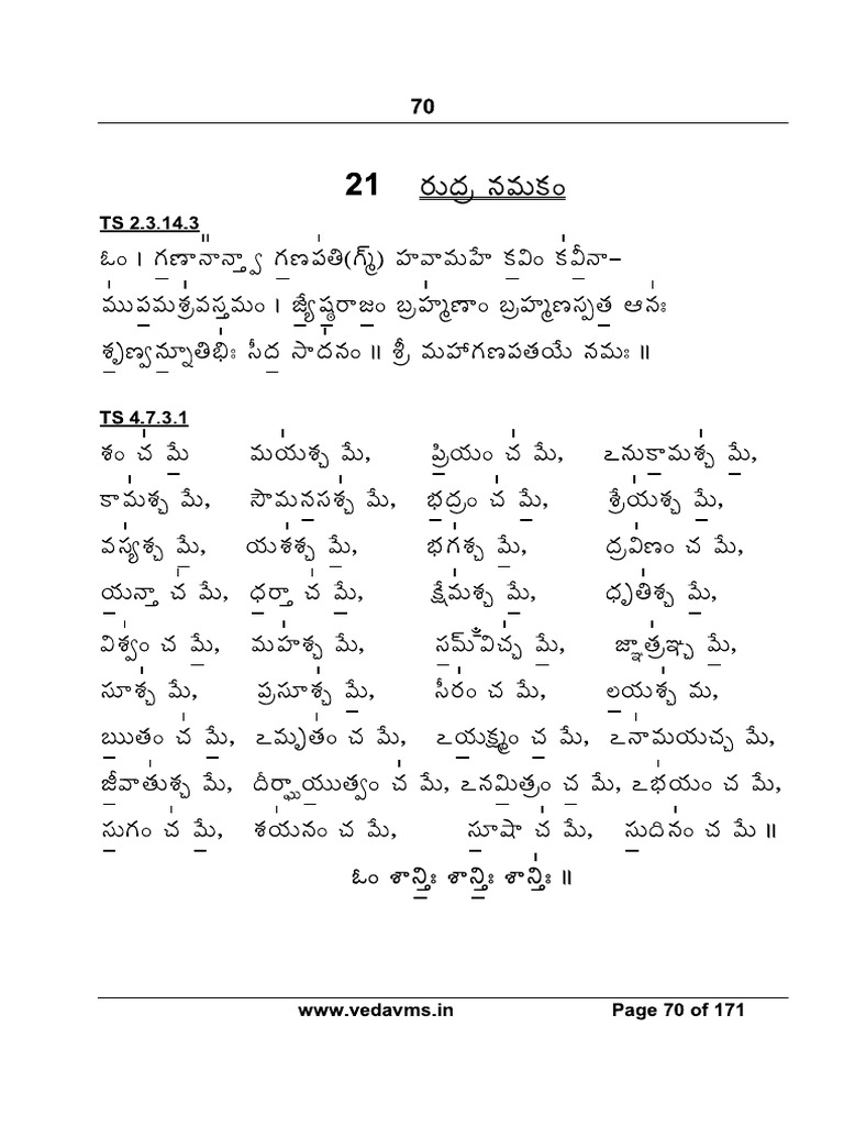 Telugu Sri Rudram Chamakam | PDF