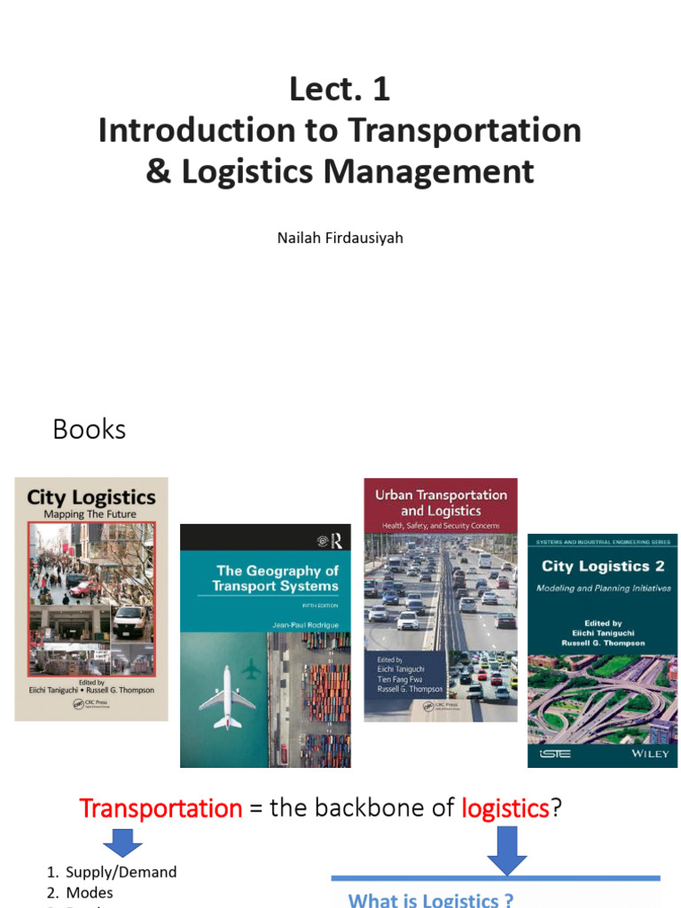 Lect.1 - Introduction To Transportation and Logistics Management | PDF