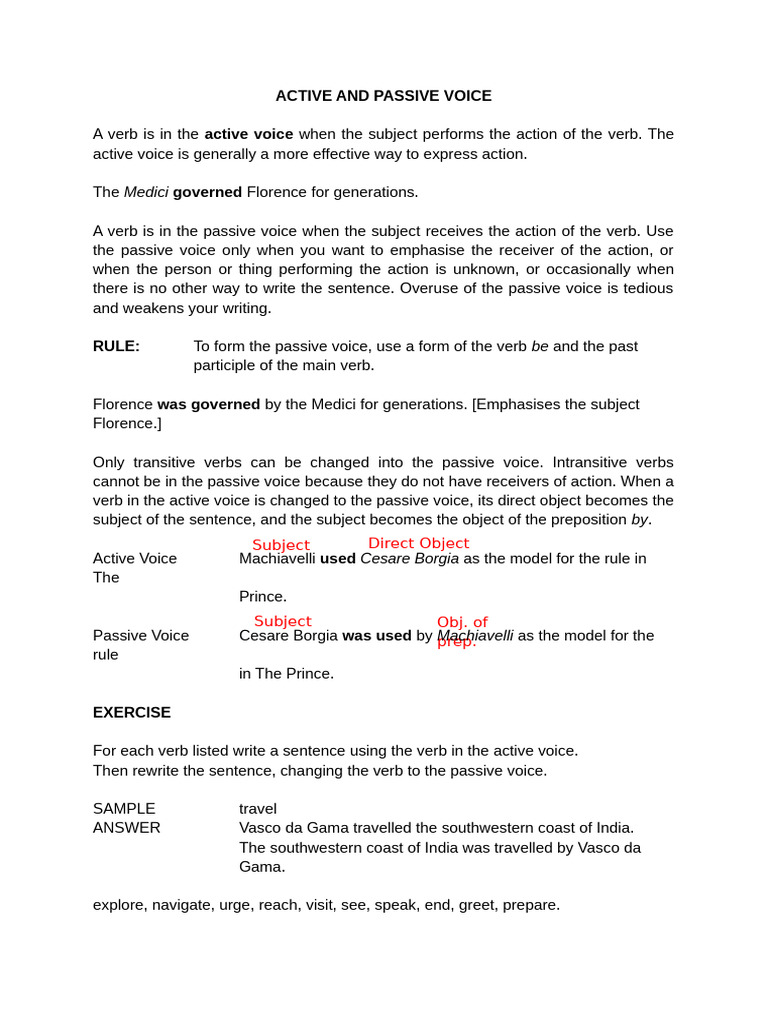Active and Passive Voice | PDF
