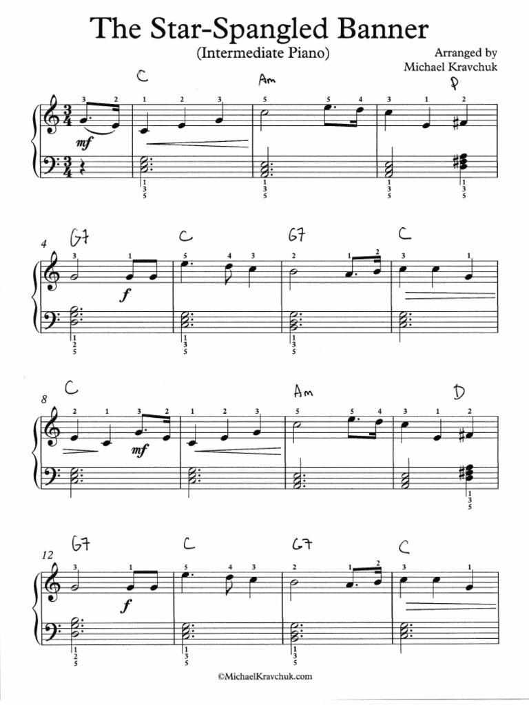 Star Spangled Banner With Chord Symbols | PDF