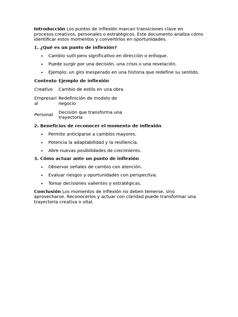 Identificando Puntos de Inflexión Clave | PDF