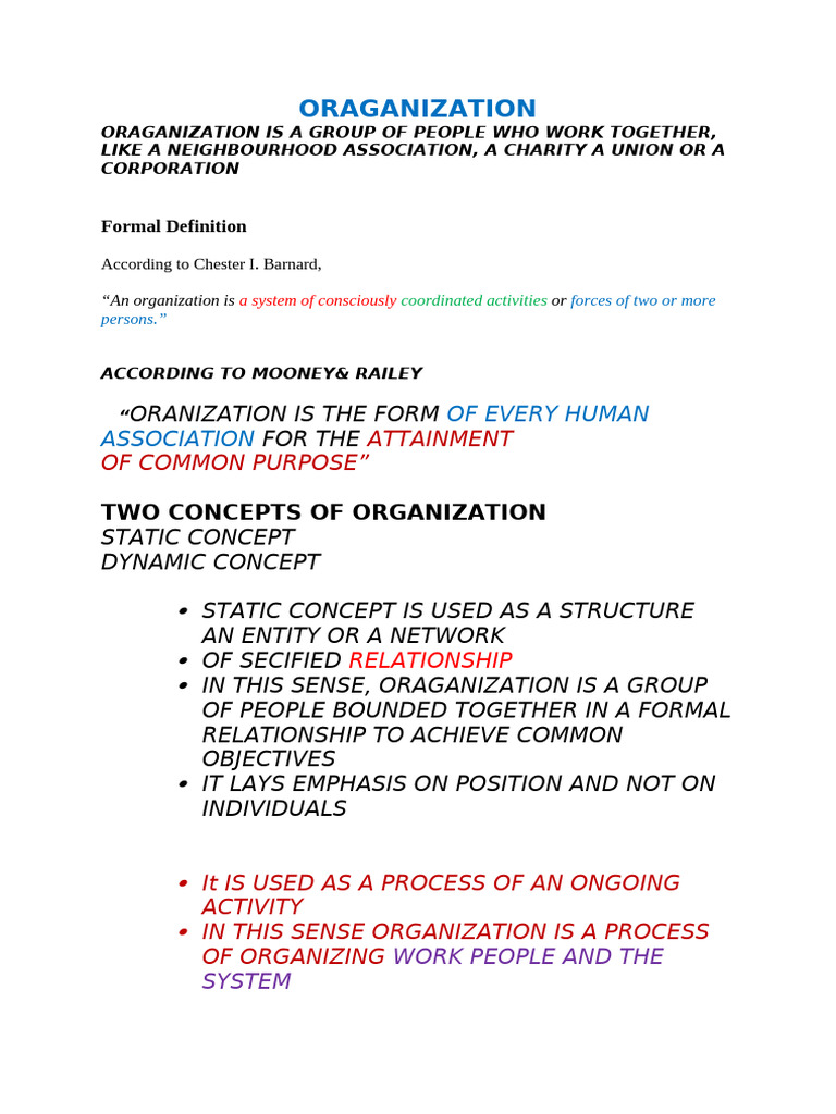 Understanding Organization Concepts | PDF