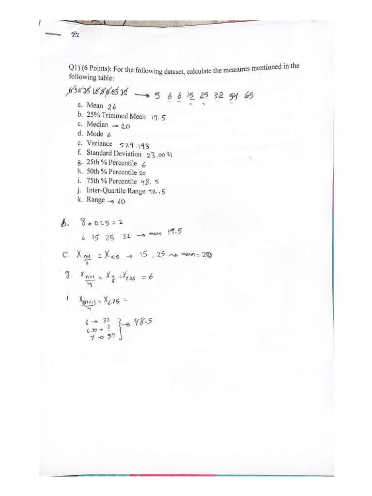 Quiz 1 Probability Chapter 1&2 | PDF