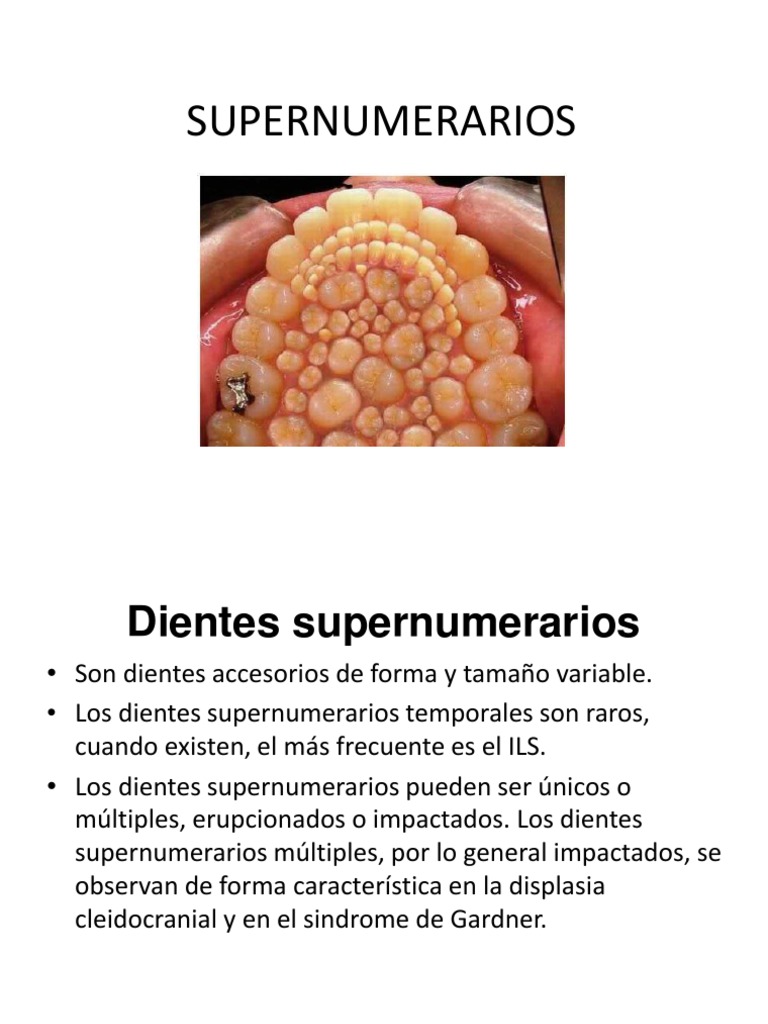 SUPERNUMERARIOS | PDF | Diente humano | Especialidades Medicas