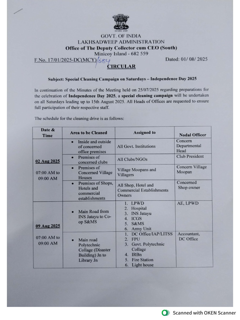 ID 2025 Cleaning Circular | PDF