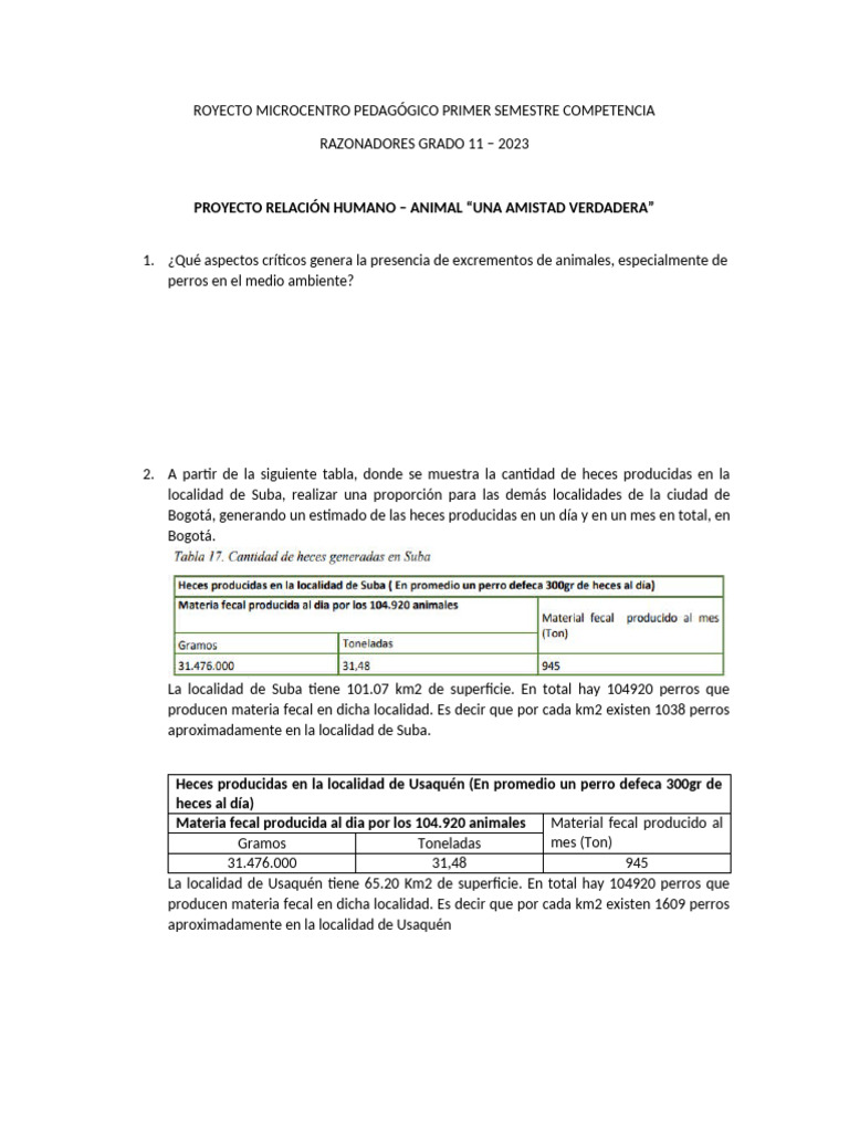 Royecto Microcentro Pedagógico Primer Semestre Competencia | PDF