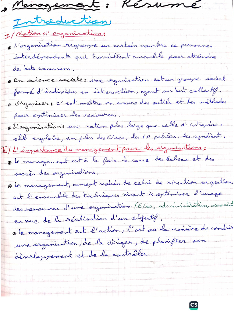 Management s1 Résumé | PDF