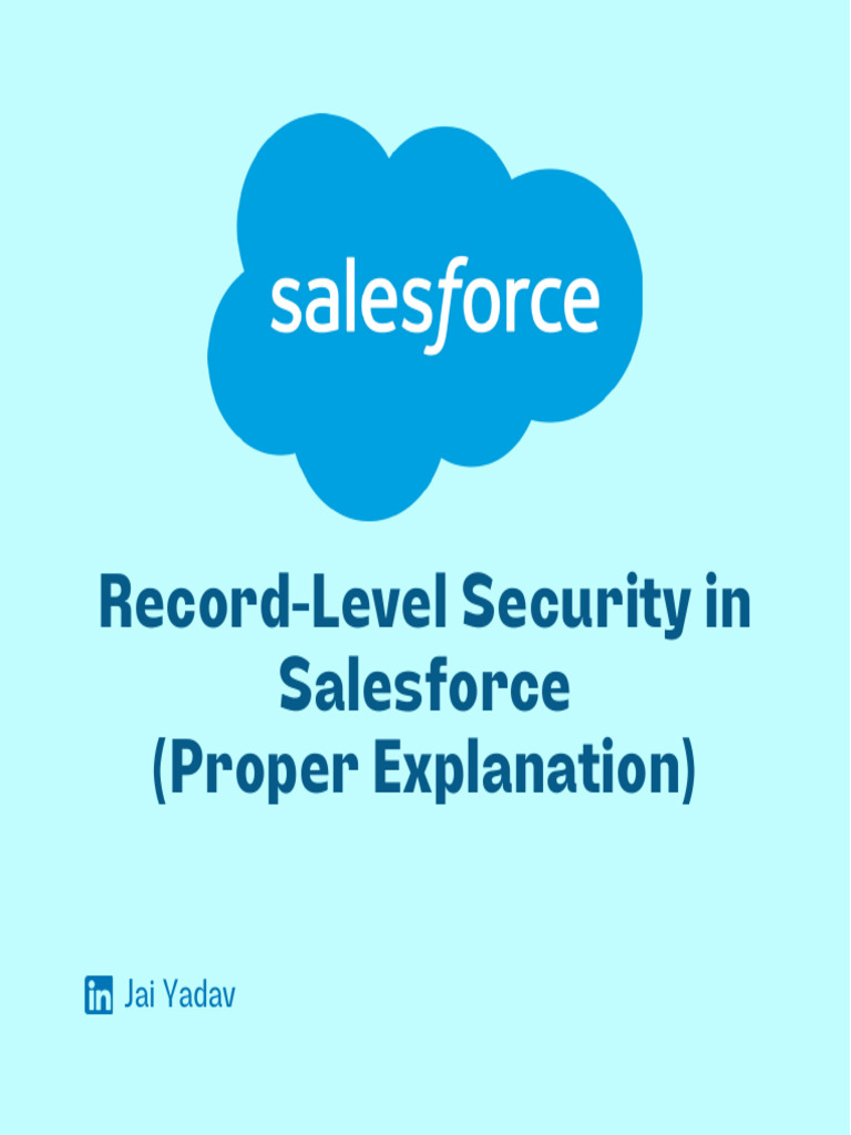 Record Level Security in Salesforce Proper Explanation 1739373230 | PDF ...