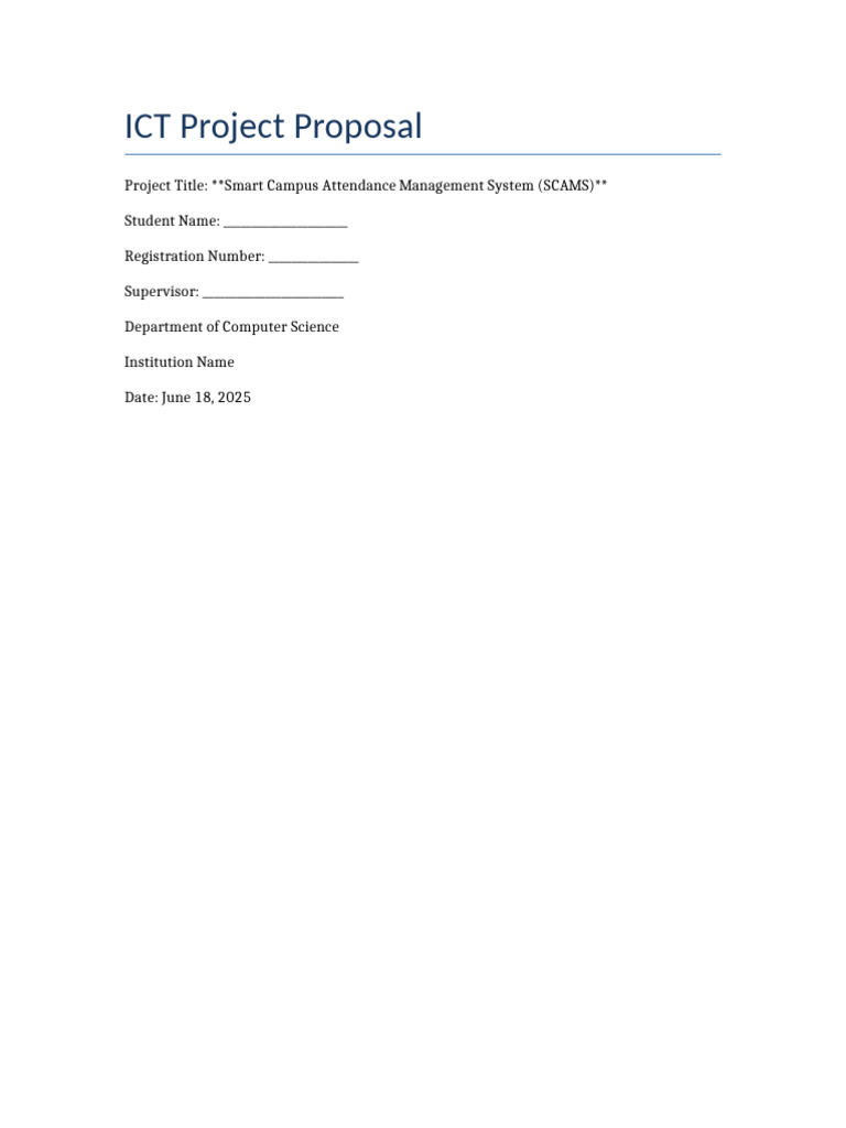 Smart Campus Attendance System Proposal | PDF | Databases | Computer ...