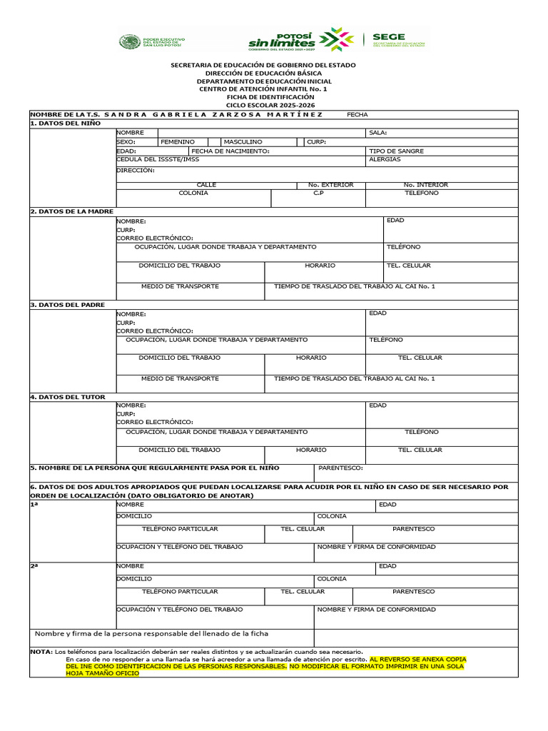 Ficha de Identificación | PDF